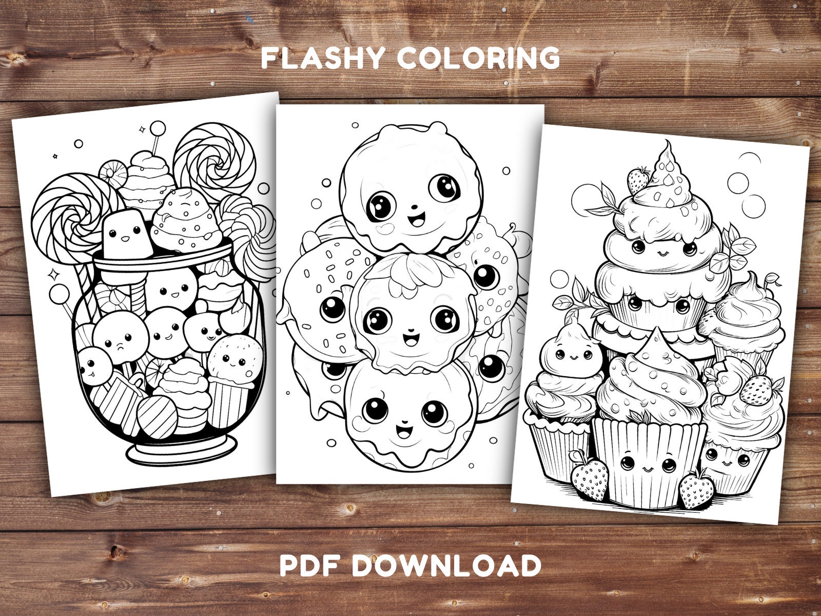Dessert Coloring Book | INSTANT DOWNLOAD | Printable Coloring Pages ...