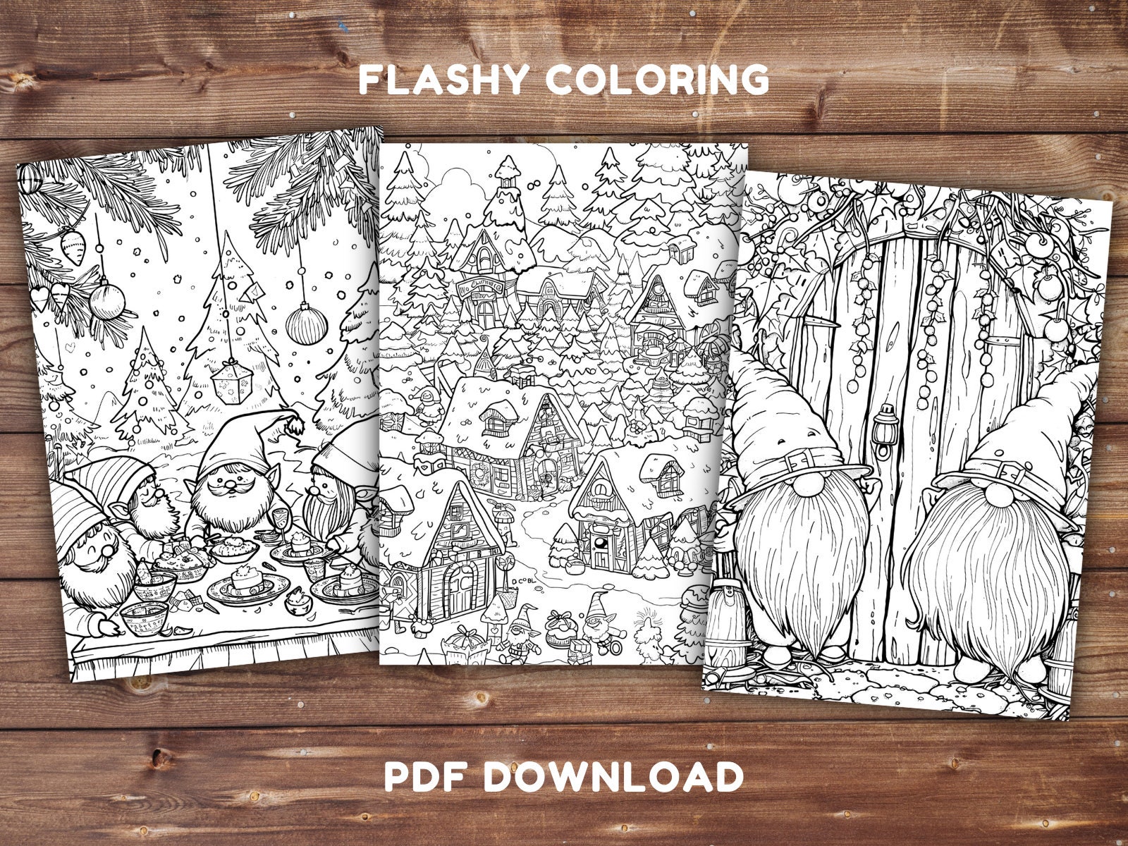 Christmas Gnome Coloring Book | INSTANT DOWNLOAD | Printable Coloring ...