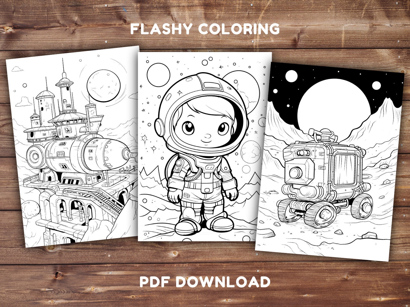Cute Astronaut Coloring Book INSTANT DOWNLOAD Printable Coloring Pages ...