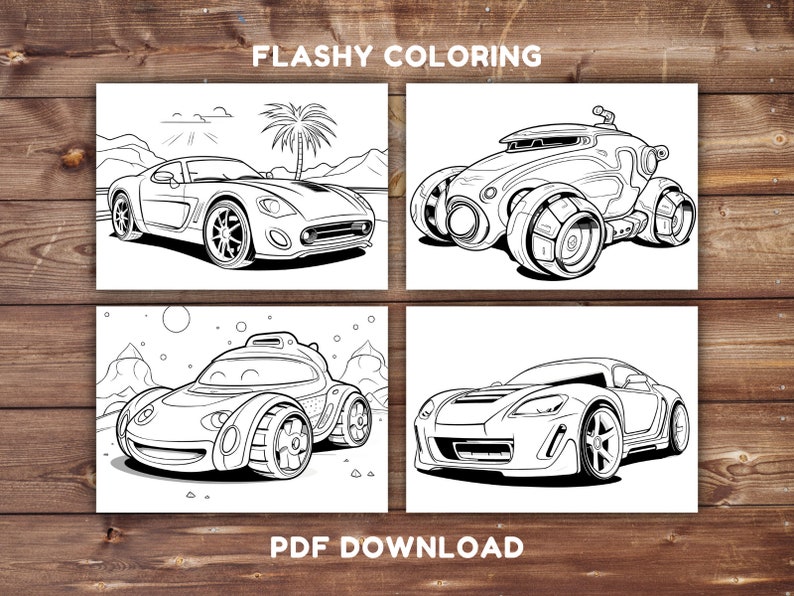 Cute Cars Coloring Book INSTANT DOWNLOAD Printable Coloring Pages ...