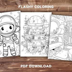 Cute Astronaut Coloring Book | INSTANT DOWNLOAD | Printable Coloring ...