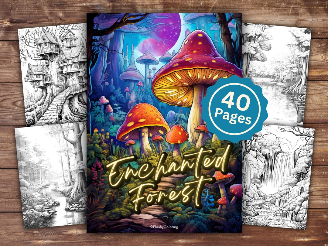 Enchanted Forest Coloring Book | INSTANT DOWNLOAD | Printable Coloring ...