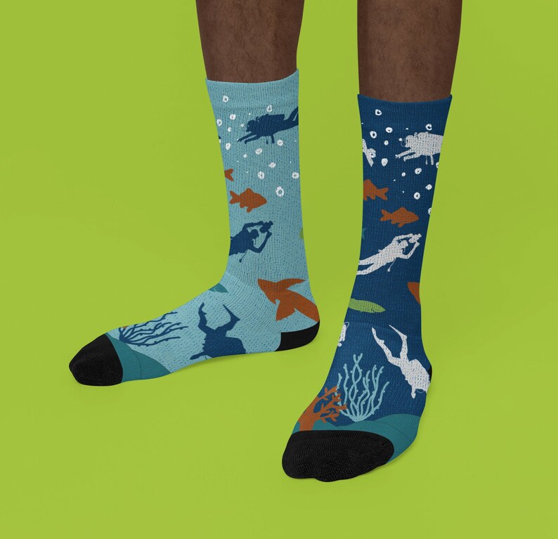 Scuba Diving Socks: Colorful Novelty Diver Socks - Etsy