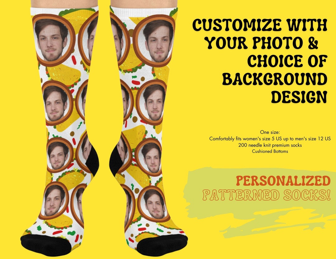 Personalized Taco Socks Customized Photo Funny Socks Dress - Etsy