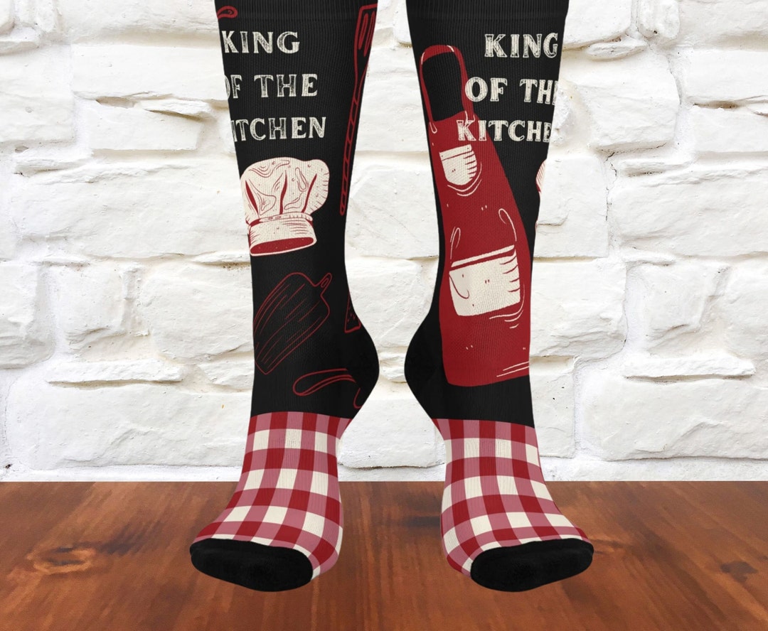 Mismatched King of the Kitchen Novelty Socks, Fun Pastry Chef Dress ...