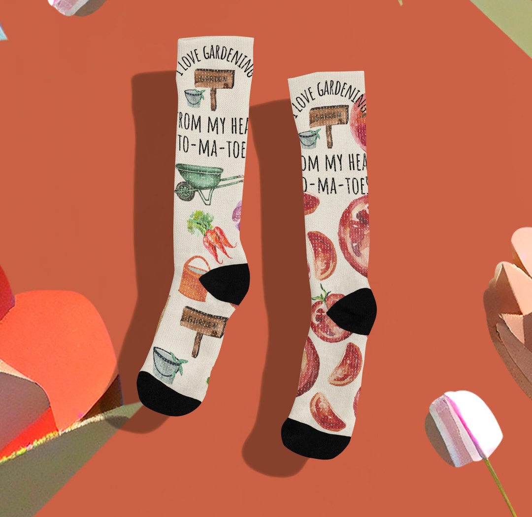 Colorful Gardening Mismatched Novelty Socks, Cute Container Garden ...
