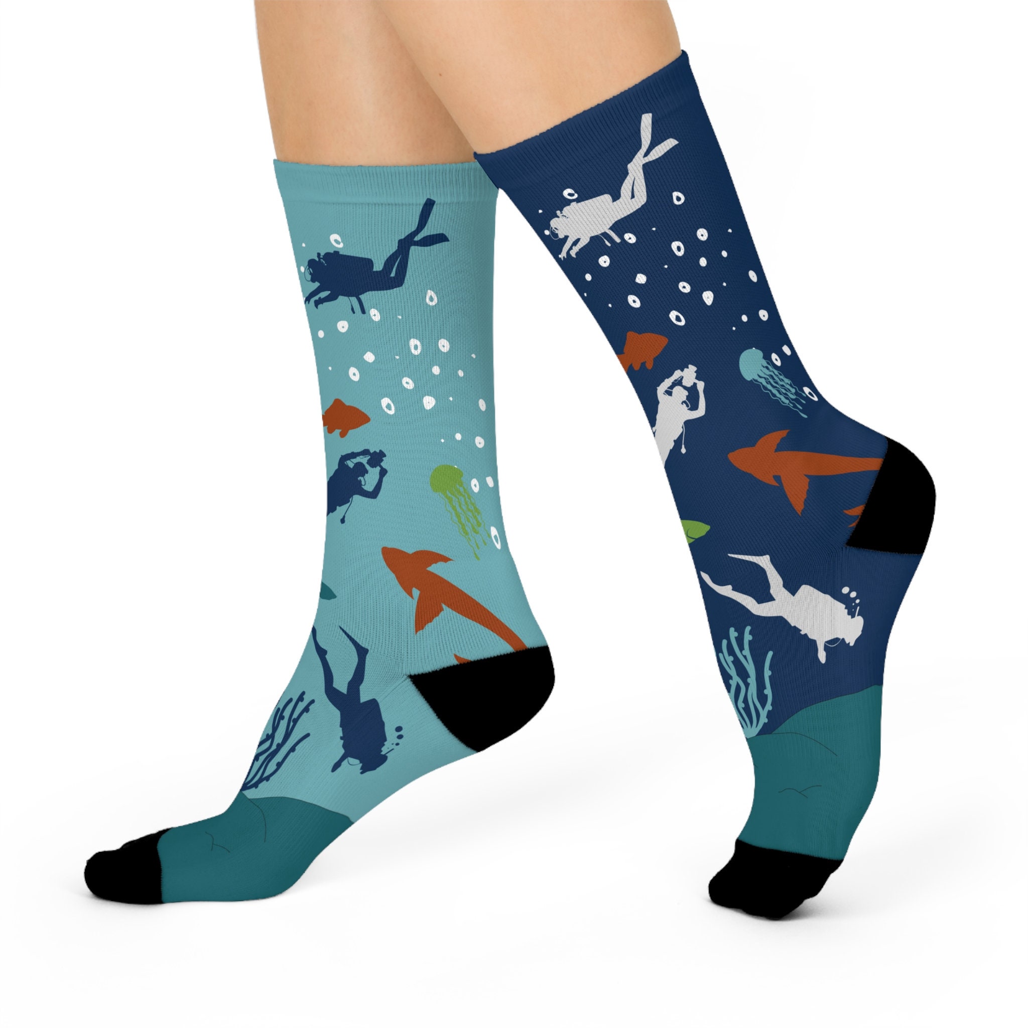 Scuba Diving Colorful Novelty Socks, Fun Scuba Diver Gift, Cool Adult ...