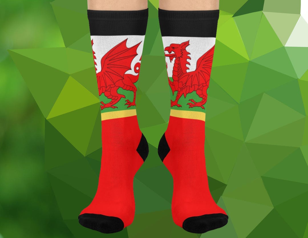 Dragon Cymru Crew Socks Celebrate Your Welsh Pride One Size - Etsy