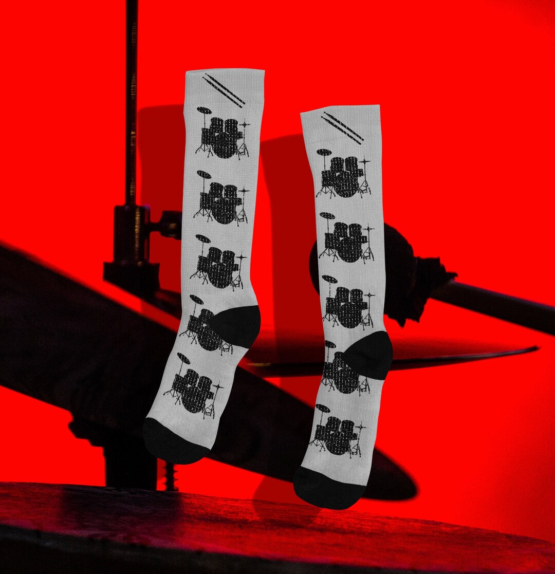 Drum Kit Crew Socks: Novelty Drummer Gift - Etsy Australia