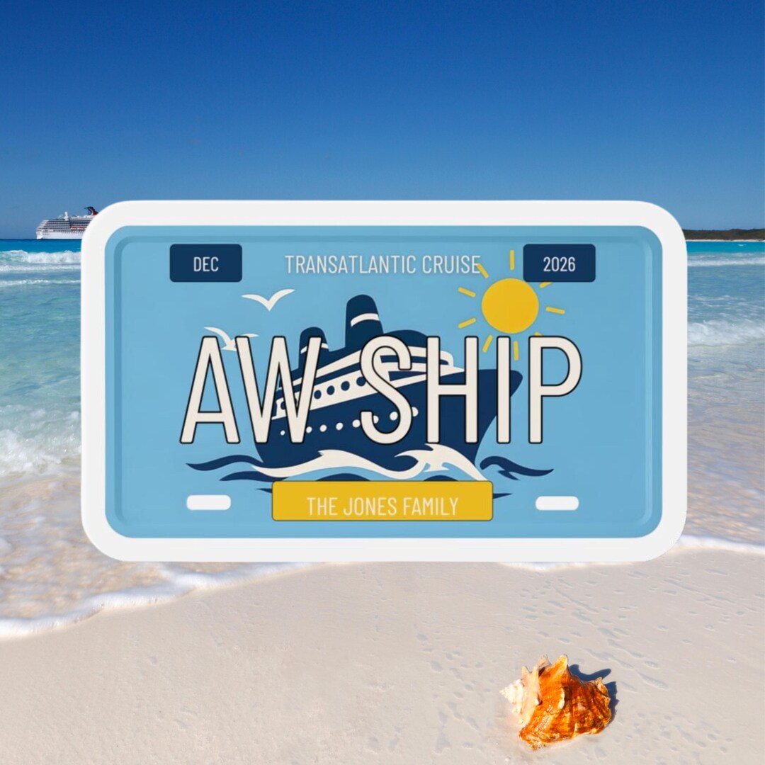 Personalized Cruise Door Magnet: Aw Ship License Plate Design - Etsy