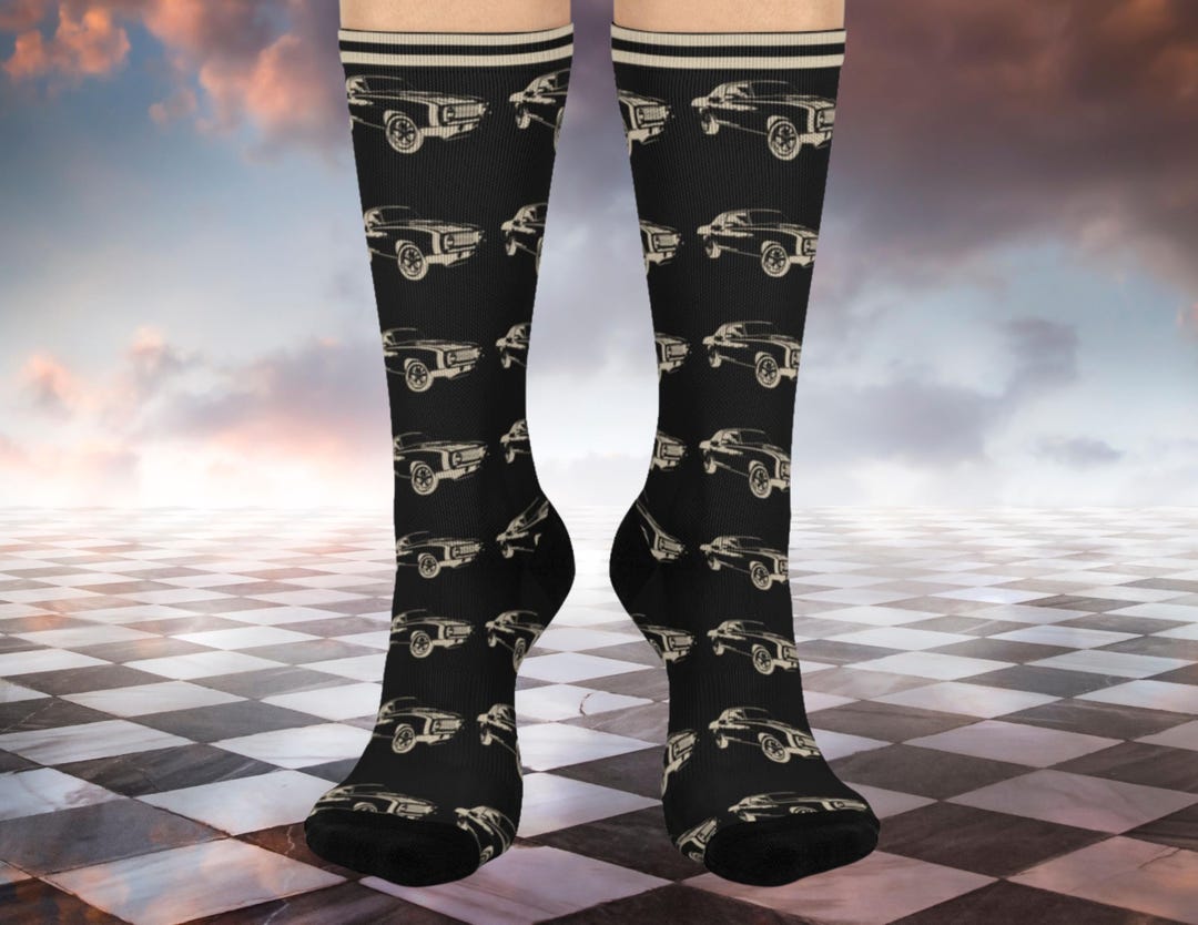 Vintage Mustang Socks, Dad Crew Socks for Car Enthusiasts - Etsy