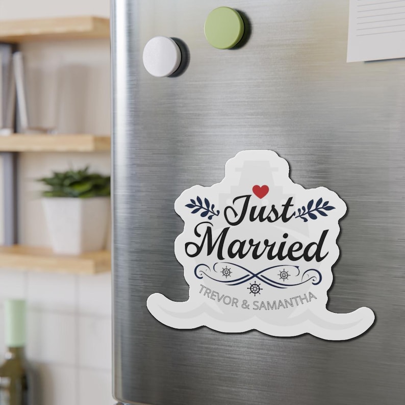 Personalized Cruise Door Magnet: Just Married Custom Couples Names ...