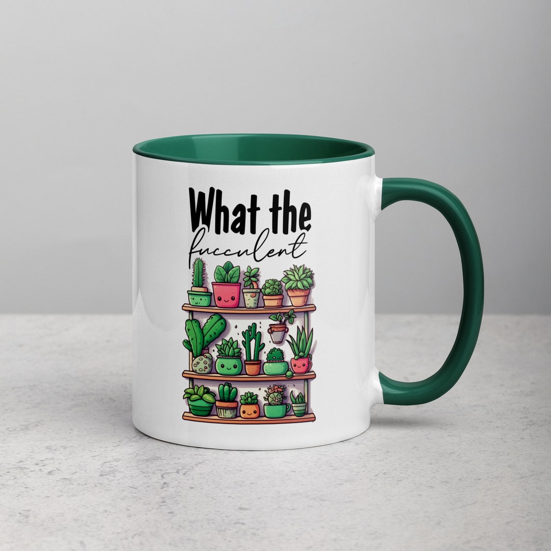 What the Fucculent - Funny Cactus Design 11 Oz Ceramic Coffee Mug ...