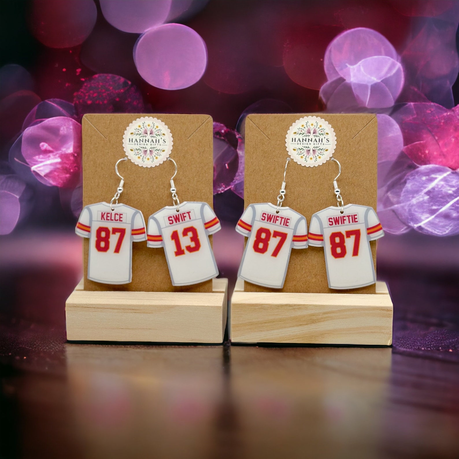 Taylor Swift & Travis Kelce Chief White Jersey Earrings - Etsy Canada