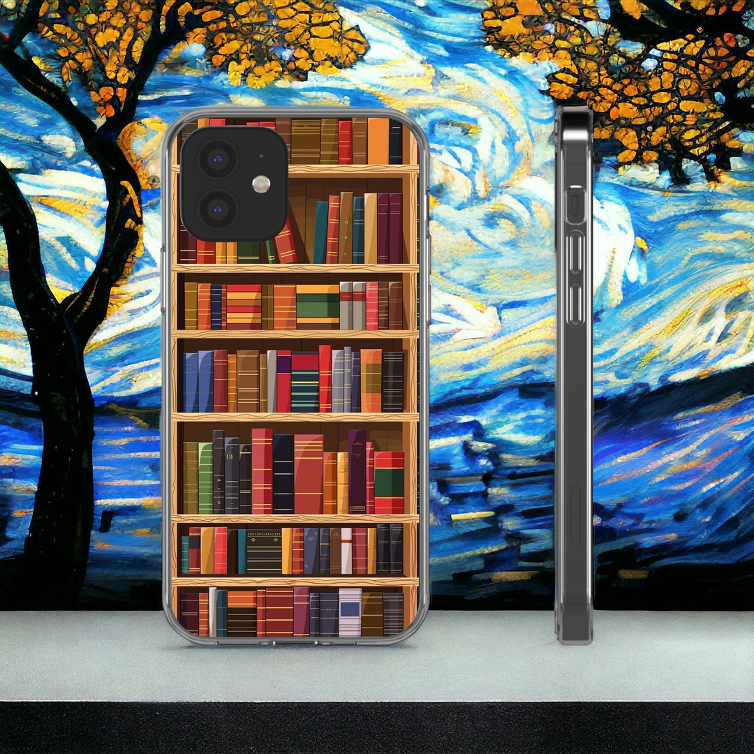 Bookshelf Magsafe Clear Phone Case, Book Lover Gift, iPhone Book Case ...