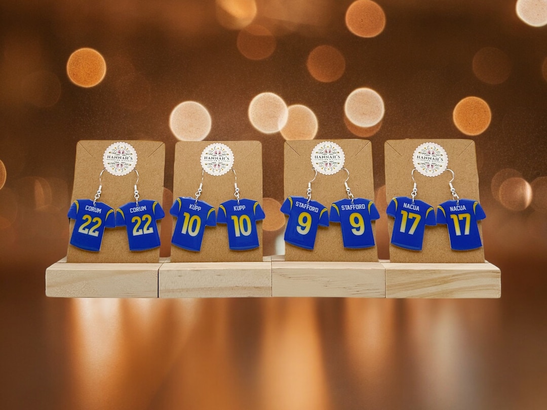 Los Angeles Rams Jersey Earrings, Rams Jewelry, LA Rams Merch, Silver ...