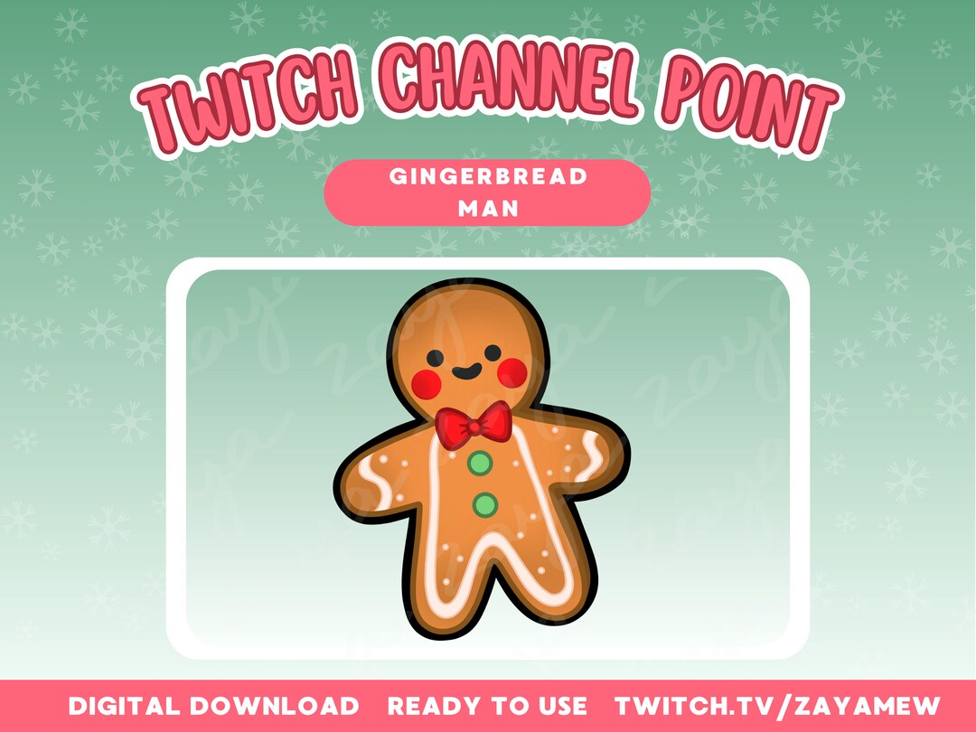 Gingerbread Man Christmas 1 Channel Point / Emote for Twitch Cute ...