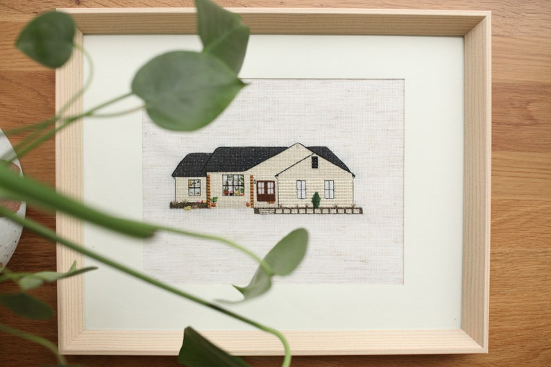 Custom Home Portrait House Cross Stitch Embroidery Housewarming Mother ...