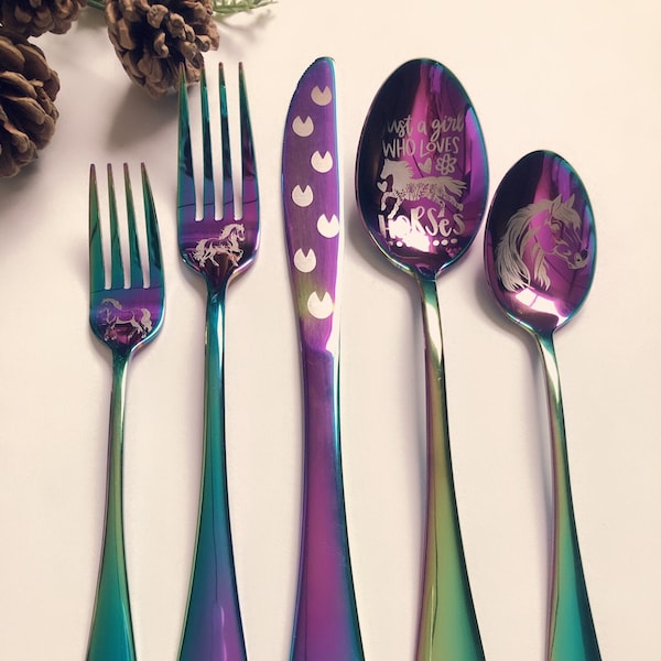 Rainbow Fork Set - Etsy