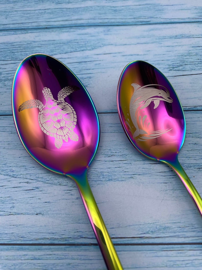 5 Piece Black Silverware Set - Sea Life Collection - Kitchen Utensil ...