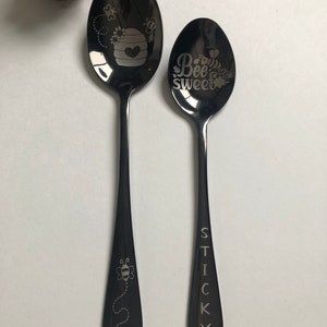 5 Piece Black Silverware Gift Set • Bee Collection • Kitchen Utensils ...