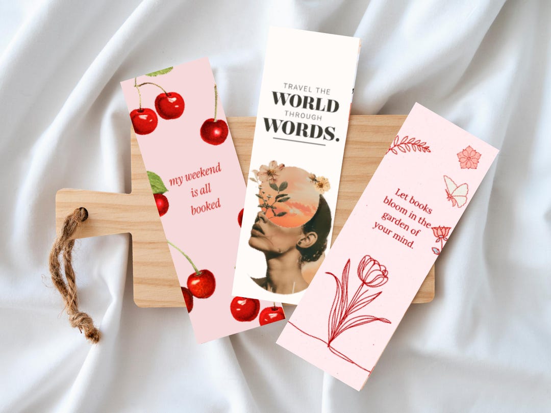 Printable Bookmark | 2x6" PNG Files | Soft A4 Size PDF Page | Easy ...