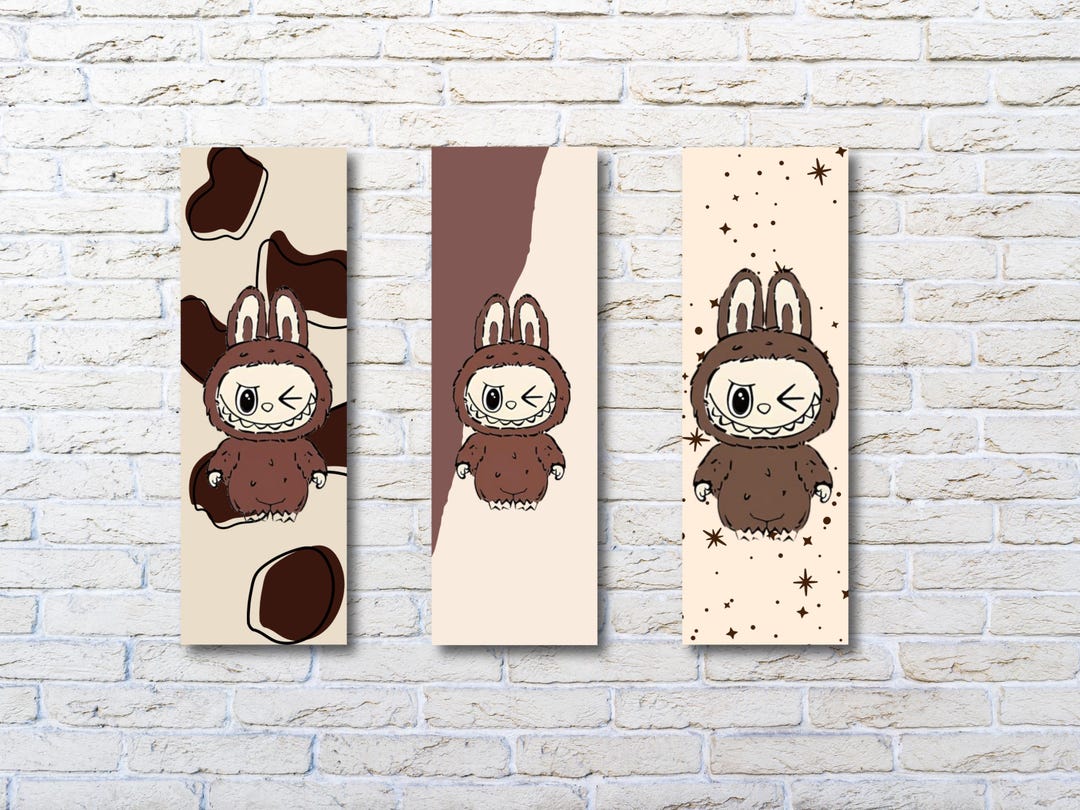 Labubu Bookmark Printable | Labubu Bookmark Digital | 2x6 Inch | Cute ...