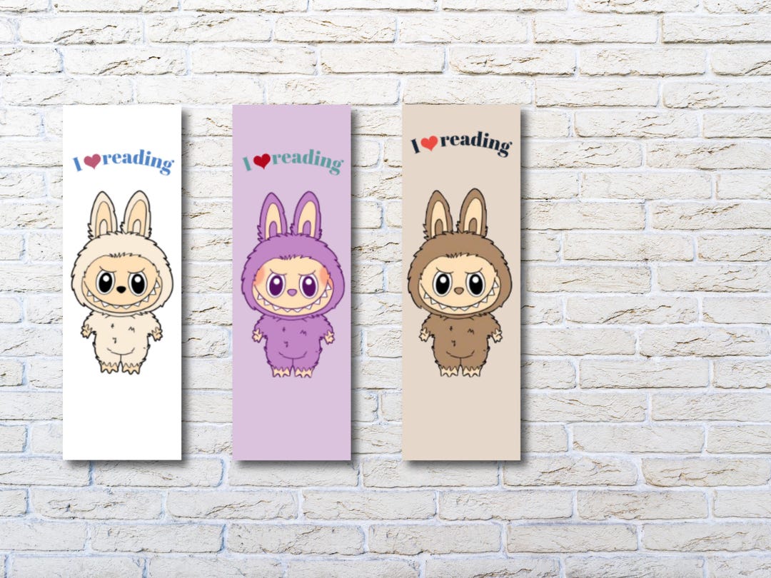 Labubu Bookmark Printable | Labubu Bookmark Digital | 2x6 Inches | Cute ...