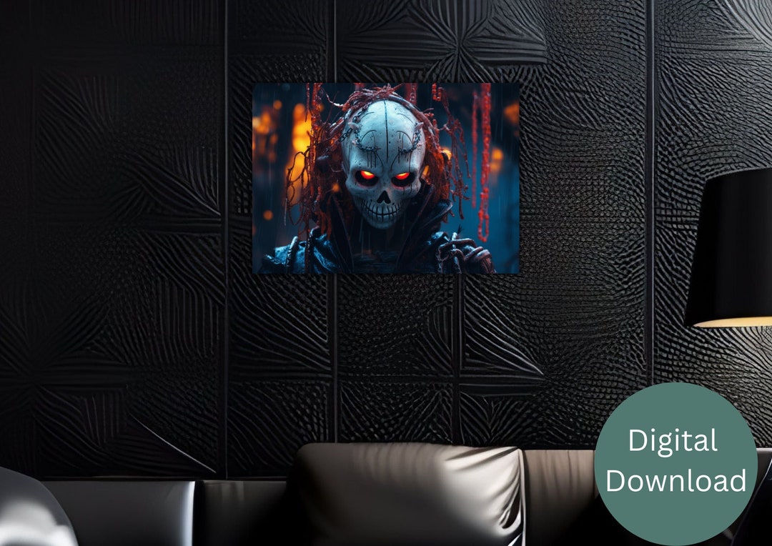 Gamer Wall Art Cyberpunk Skeleton Printable Wall Art - Etsy