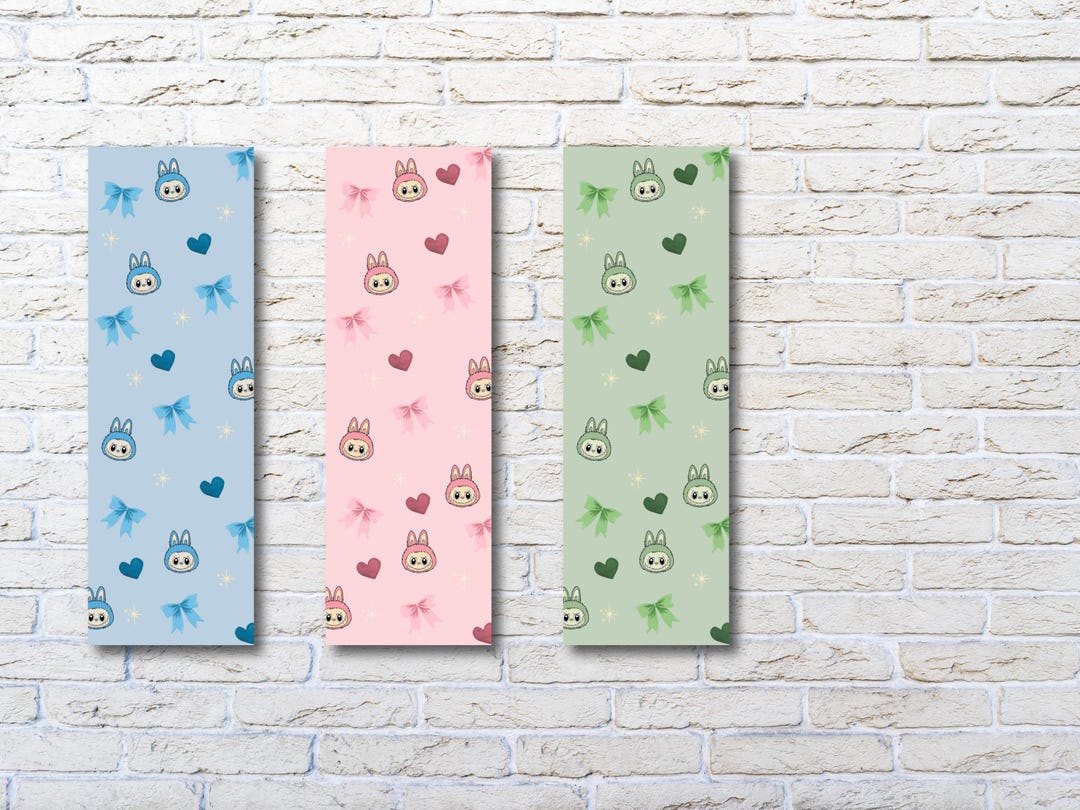 Labubu Bookmark Printable | Labubu Bookmark Digital | 2x6 Inches | Cute ...