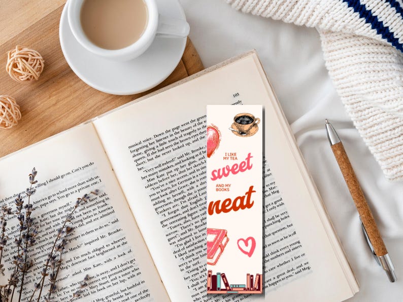 Printable Bookmark | 2x6" PNG Files | Vintage A4 Size PDF Page | Easy ...