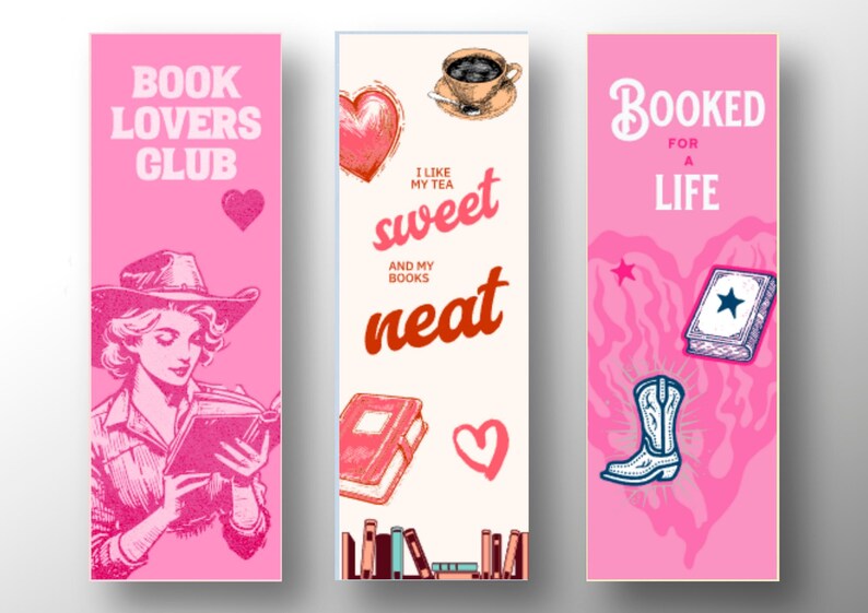 Printable Bookmark | 2x6" PNG Files | Vintage A4 Size PDF Page | Easy ...