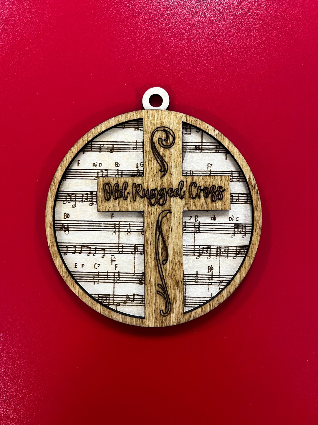 Old Rugged Cross Hymn Christmas Ornament Holiday Handmade Gift Stocking Stuffer Laser Engraved ...