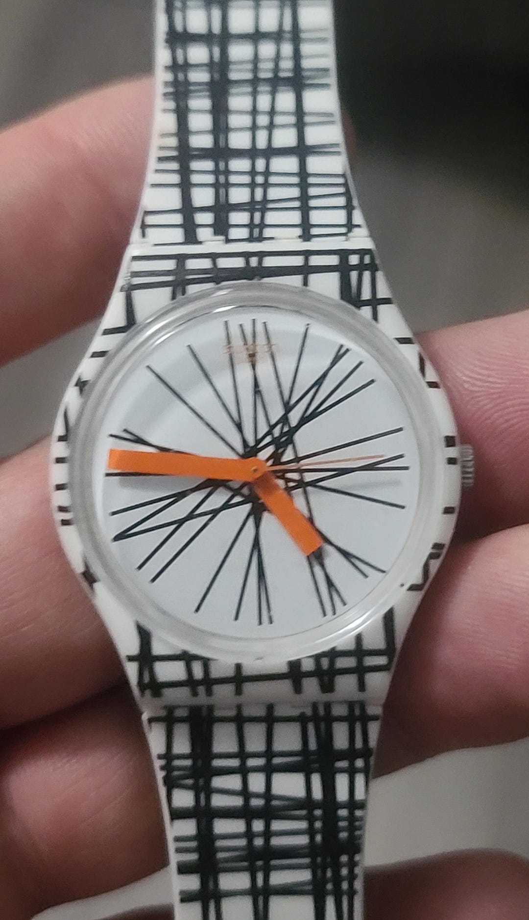 Rare Vintage 1990's Swatch Lace Me White Dial White and Black Silicone ...