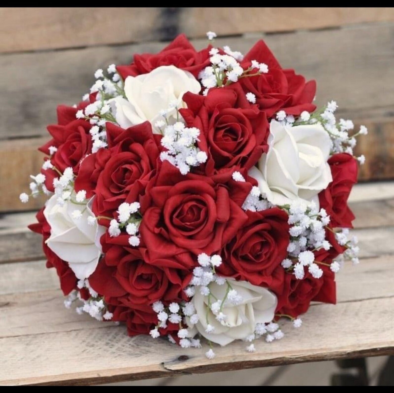 Red and White Foam Rose Bouquet - Etsy