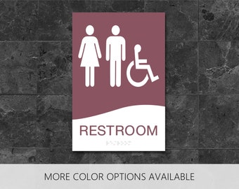 Restroom Sign, ADA Compliant Sign, ADA Signs, ADA Restroom, Business ...