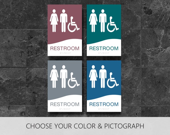 Restroom Sign, ADA Compliant Sign, ADA Signs, ADA Restroom, Business ...