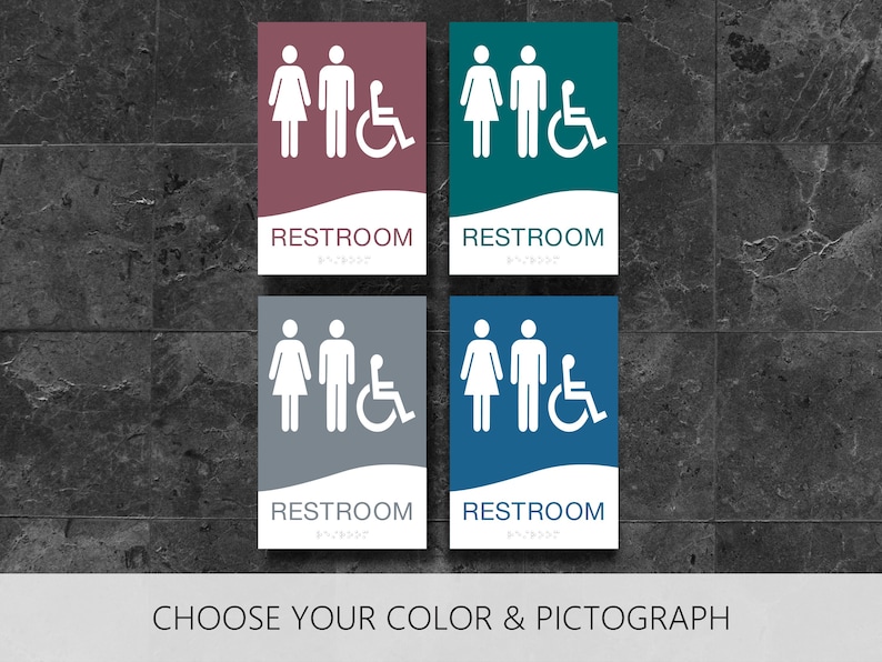 Restroom Sign, ADA Compliant Sign, ADA Signs, ADA Restroom, Business ...