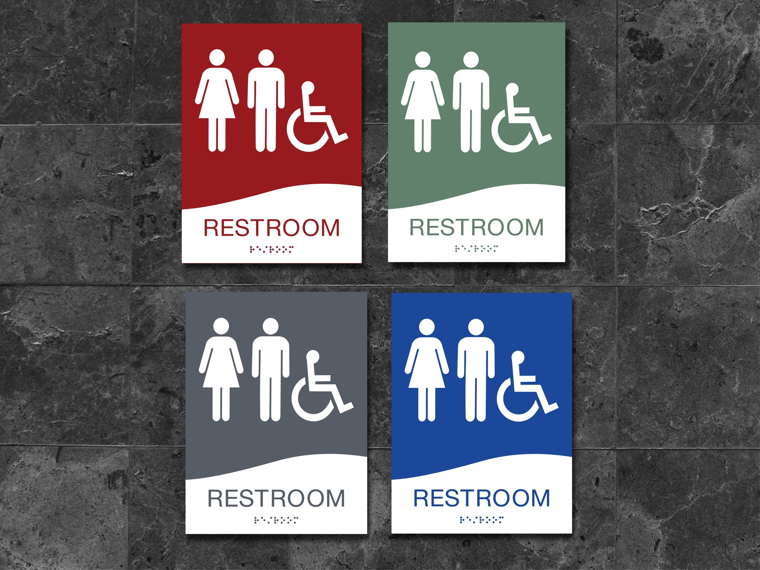 Restroom Sign, ADA Compliant Sign, ADA Signs, ADA Restroom, Business ...