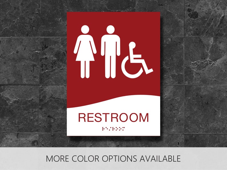 Restroom Sign, ADA Compliant Sign, ADA Signs, ADA Restroom, Business ...