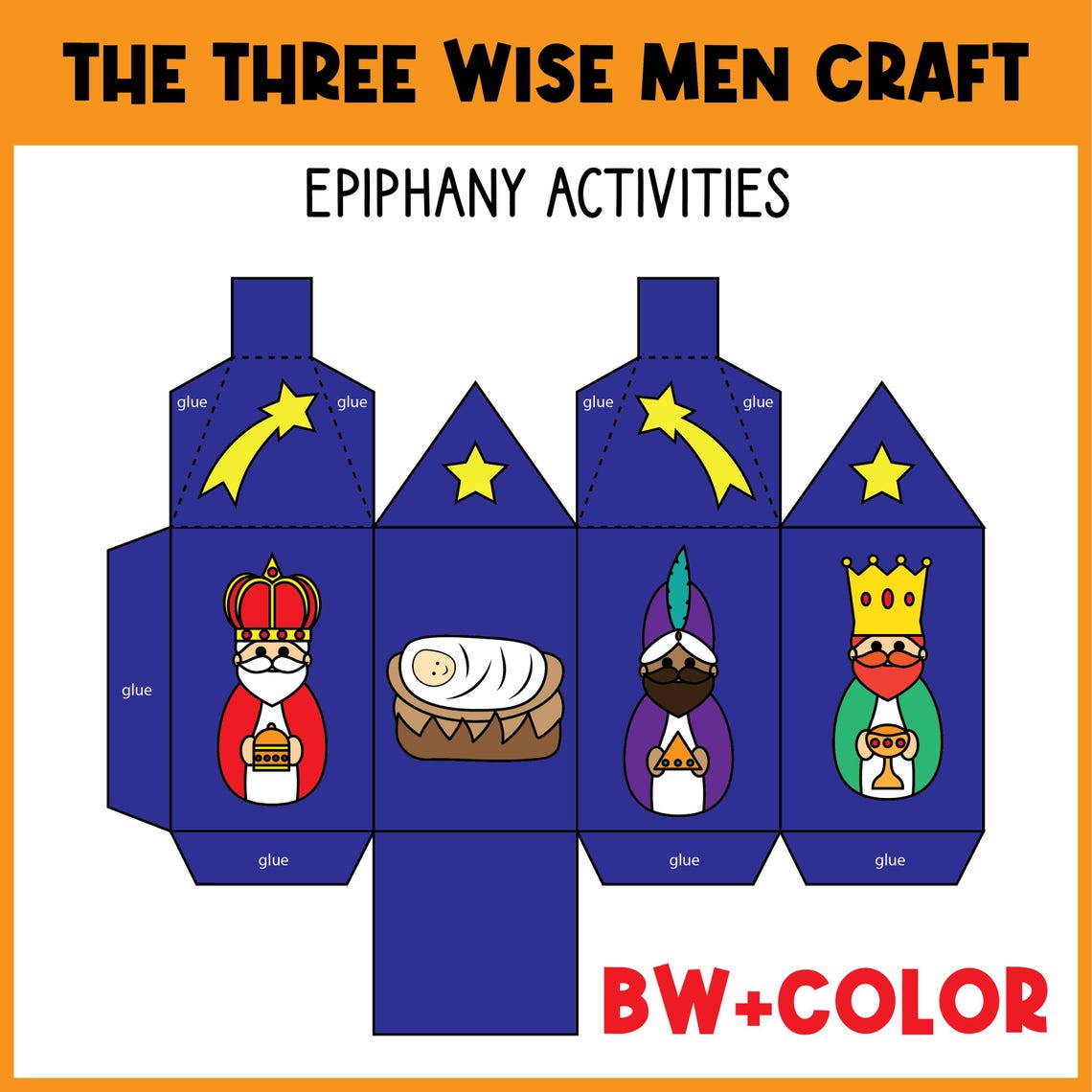 The Three Wise Men Craft | Epiphany Activities - Etsy