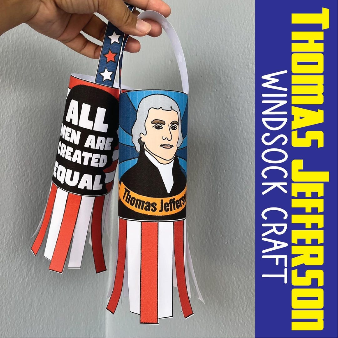 Thomas Jefferson Windsock Craft |U.S. President Coloring Art Project ...