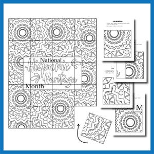 Hispanic Heritage Month Collaborative Poster Art Coloring Pages ...