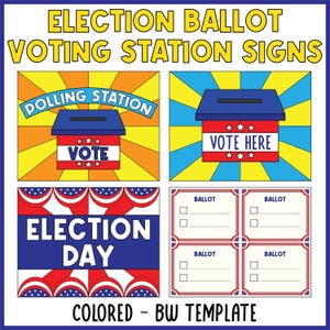 Election Day Ballot & Voting Station Signs Template (PDF) - Etsy