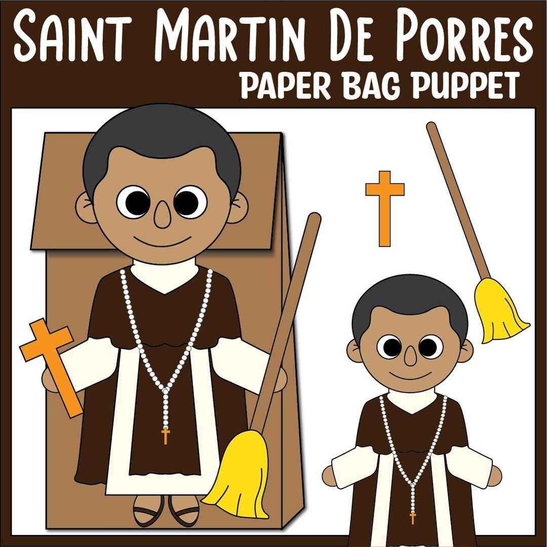 Saint Martin De Porres Paper Bag Puppet Printable Activities, All ...