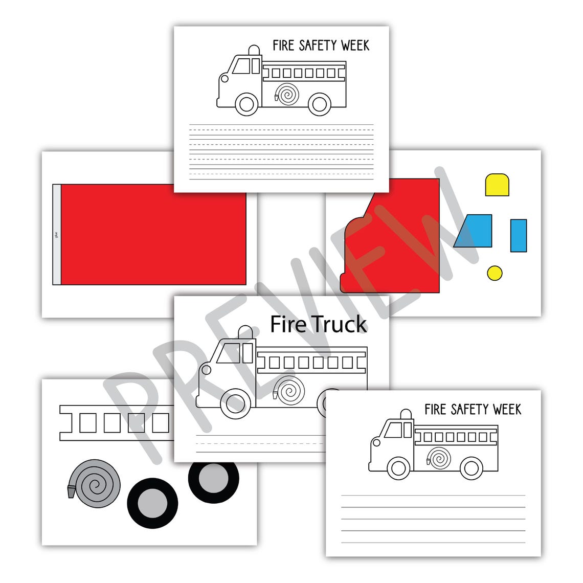 Fire Truck Craft & Writing Activity: Fire Safety Week (PDF) - Etsy