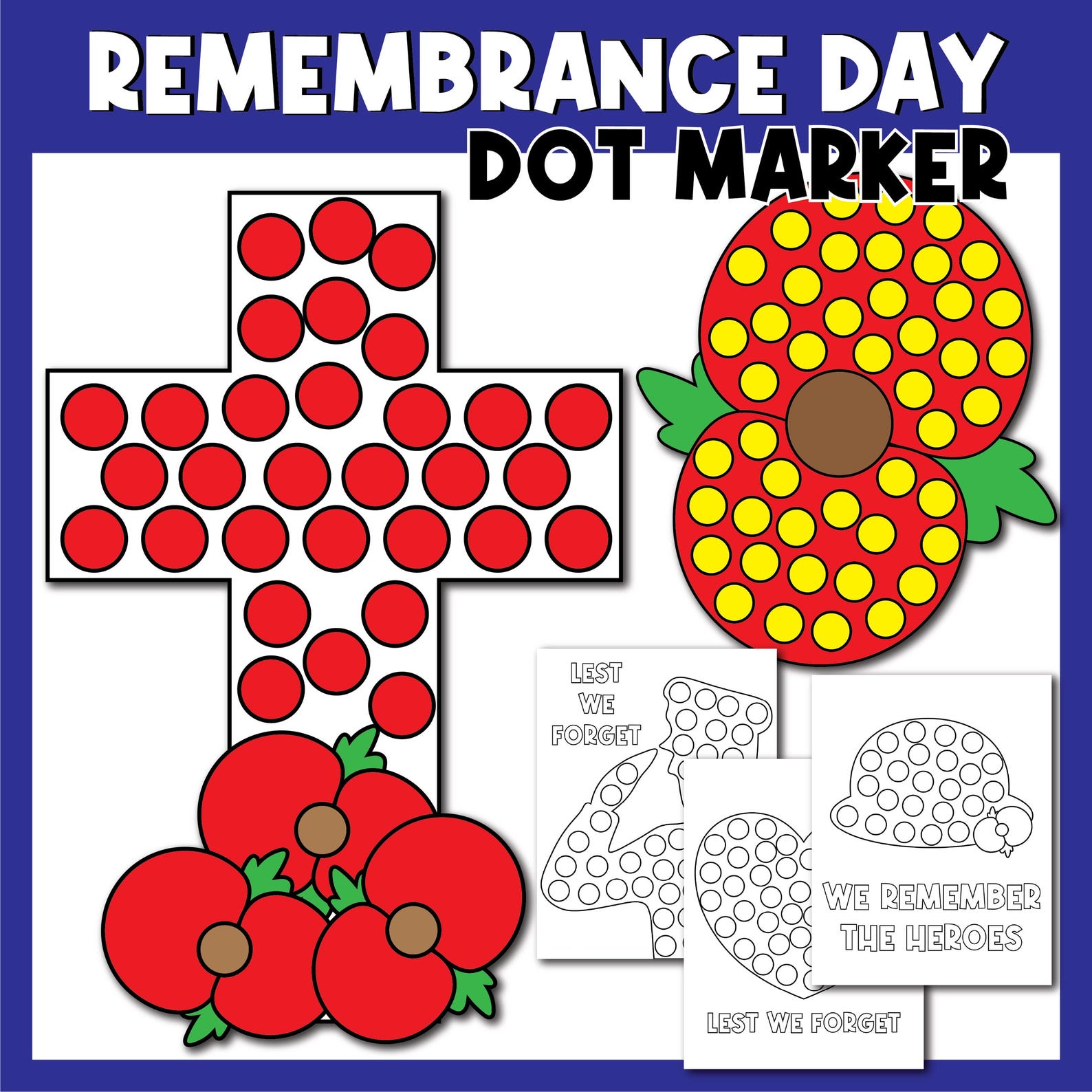 Remembrance Day Dot Marker Fine Motor Skill Coloring Printable ...
