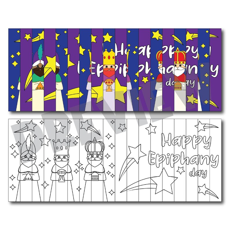 Epiphany Day Agamographs Craft Coloring Art Project, Three Kings Day ...