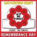 Remembrance Day Hat Craft | Poppy Memorial "lest WE Forget" Activity - Etsy