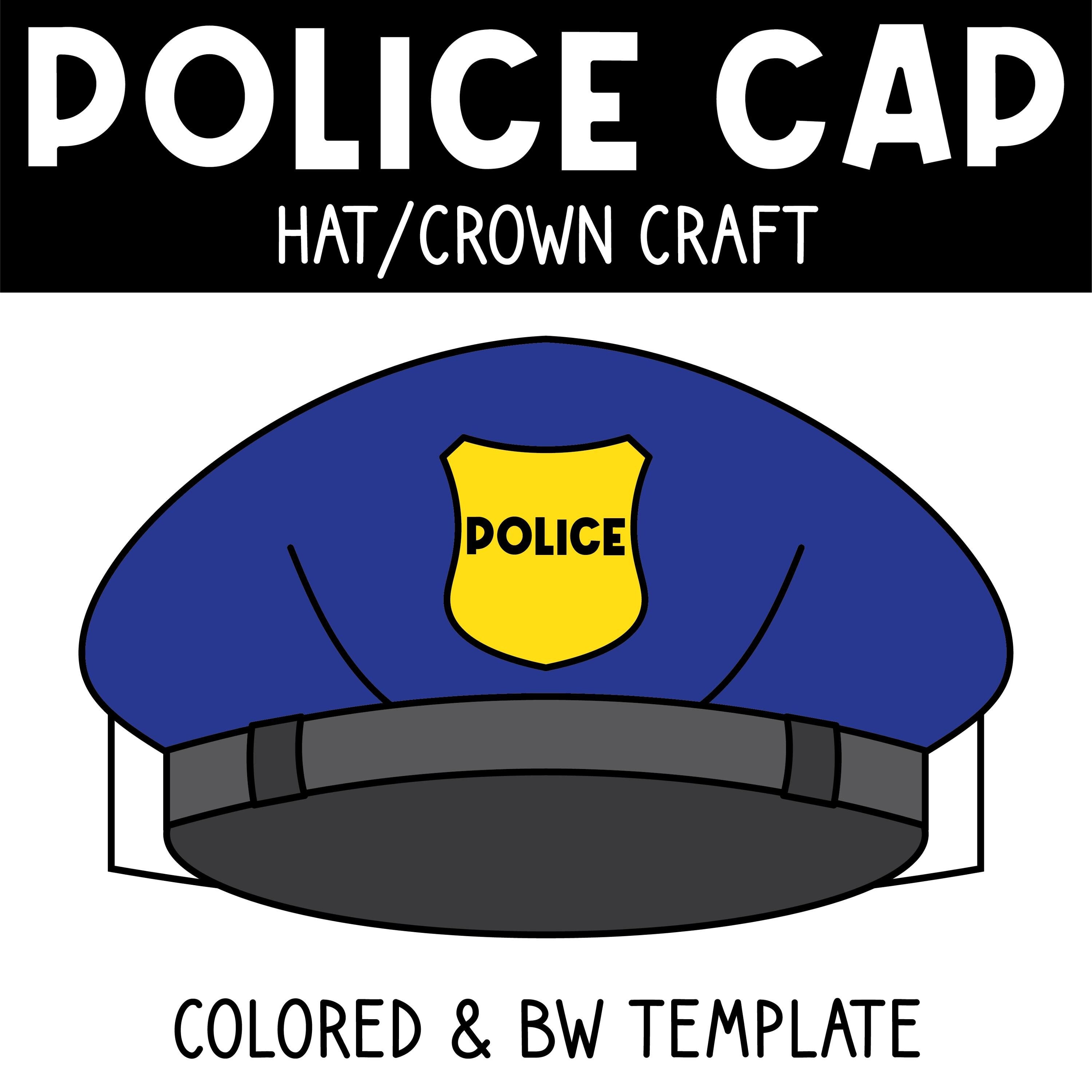 Labor Day & Community Helpers Hat Craft | Police Cap Hat Paper Crown ...